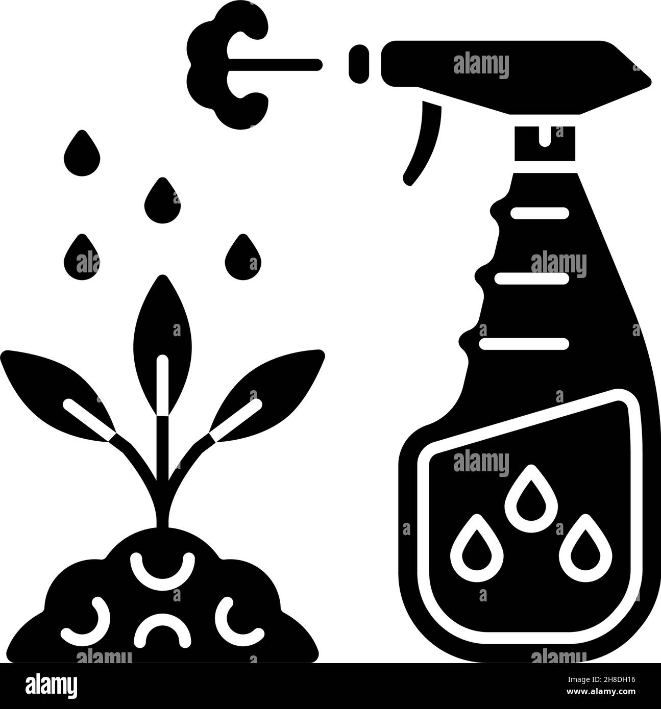 Spray fertilizer black glyph icon Stock Vector Image & Art - Alamy