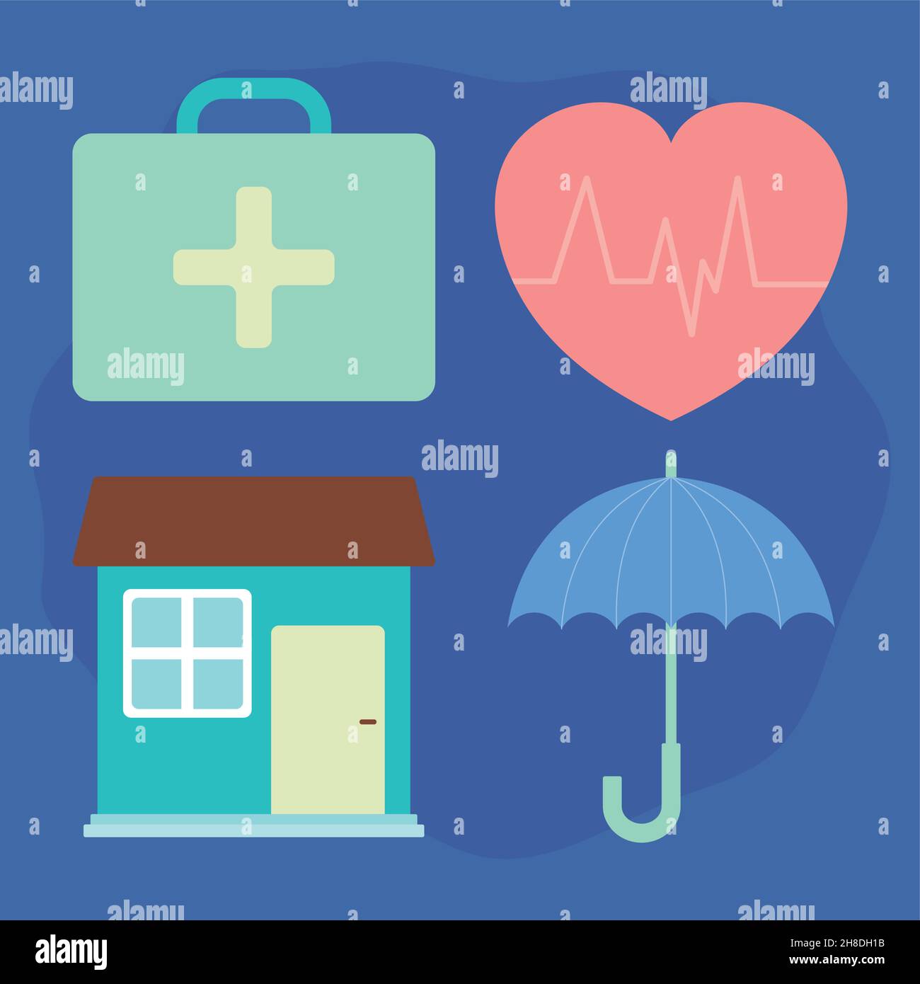 insurance symbols icon set design Stock Vector Image & Art - Alamy