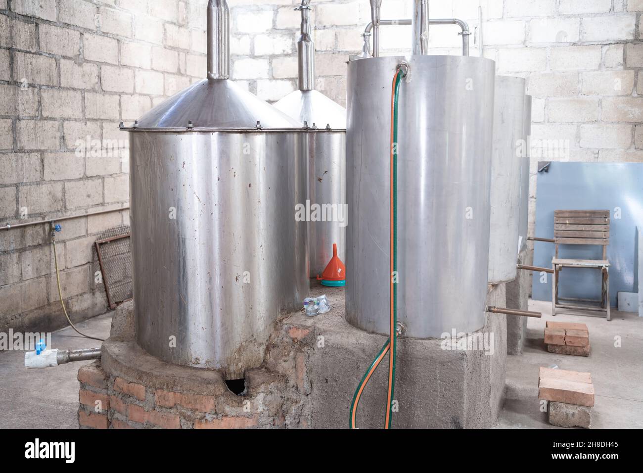 Containers in the artisan tequila factory in Tequila Jalisco Stock ...