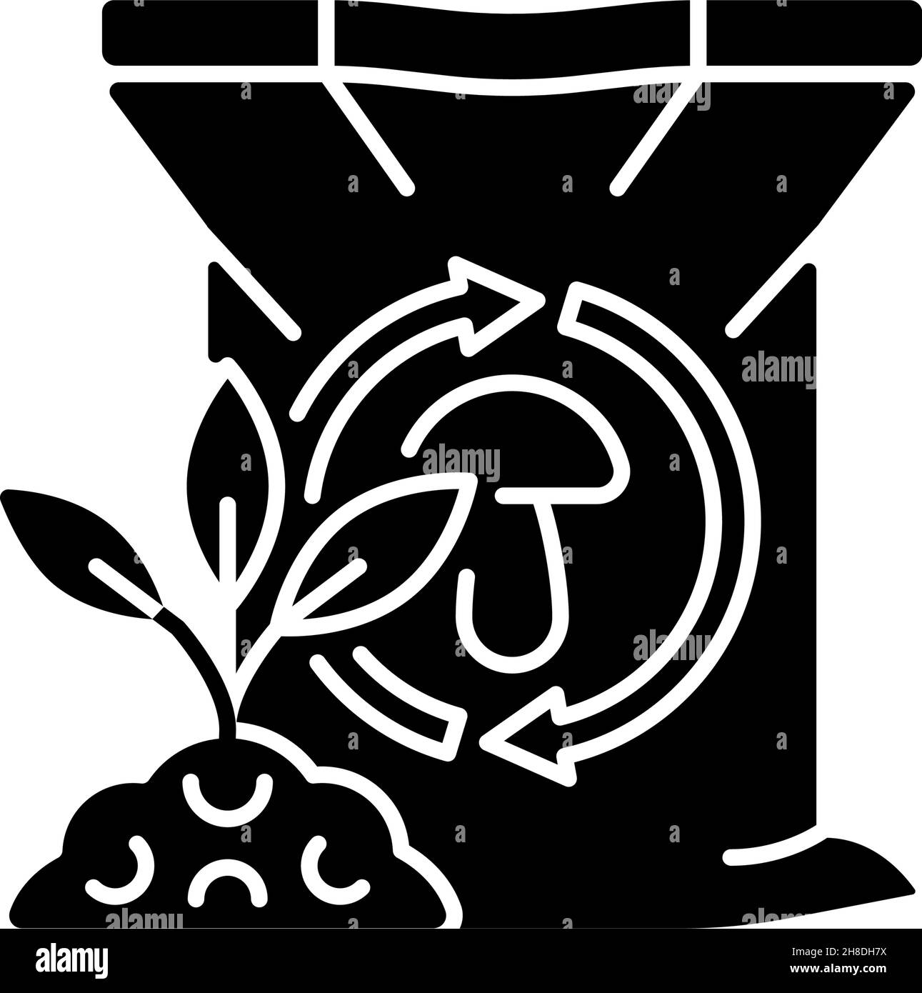 Mushroom manure black glyph icon Stock Vector Image & Art - Alamy