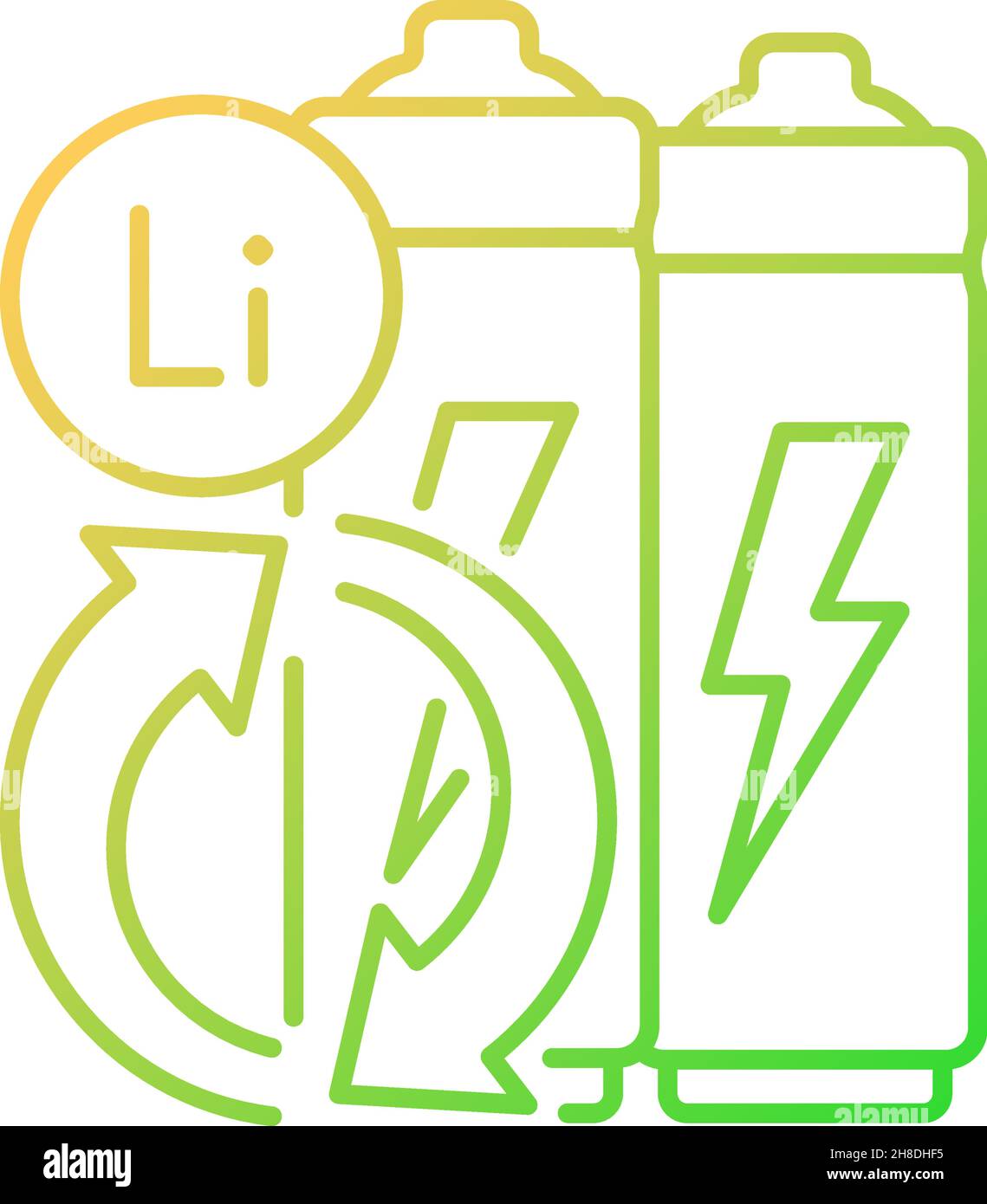 Battery metals recovery gradient linear vector icon Stock Vector Image ...