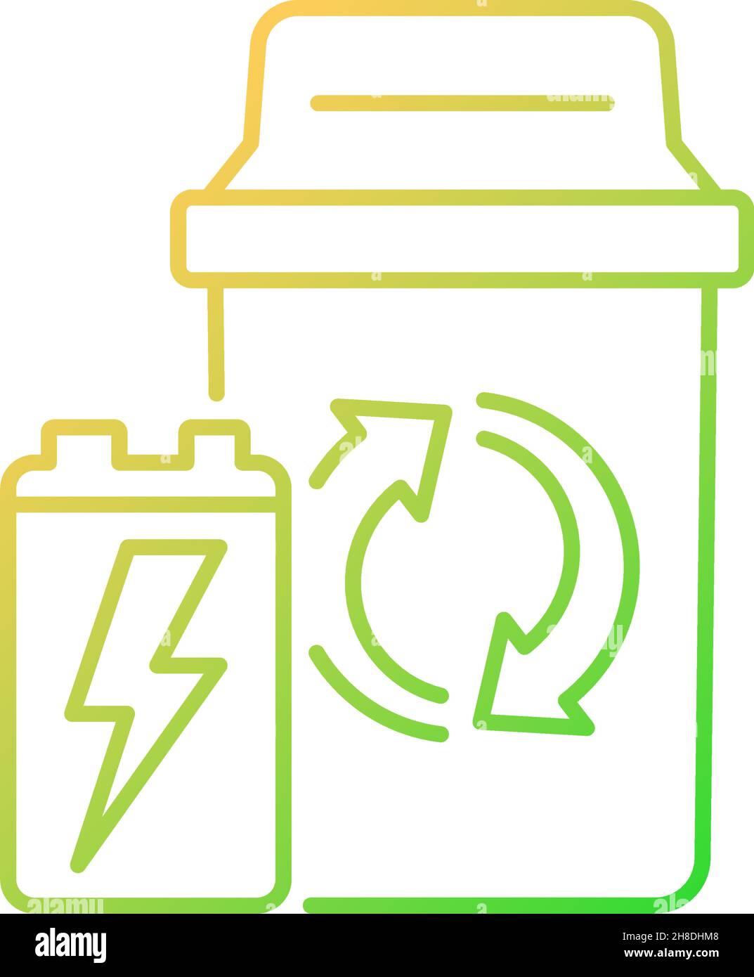 Container for battery disposal gradient linear vector icon Stock Vector ...