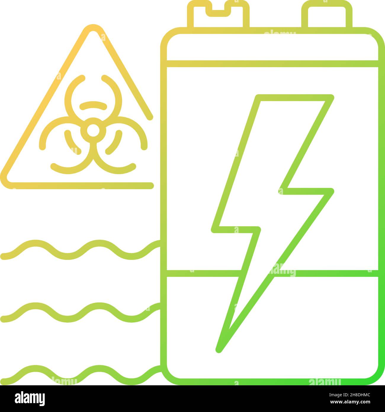 Battery water contamination threat gradient linear vector icon Stock ... Battery water contamination threat gradient linear vector icon Stock ...