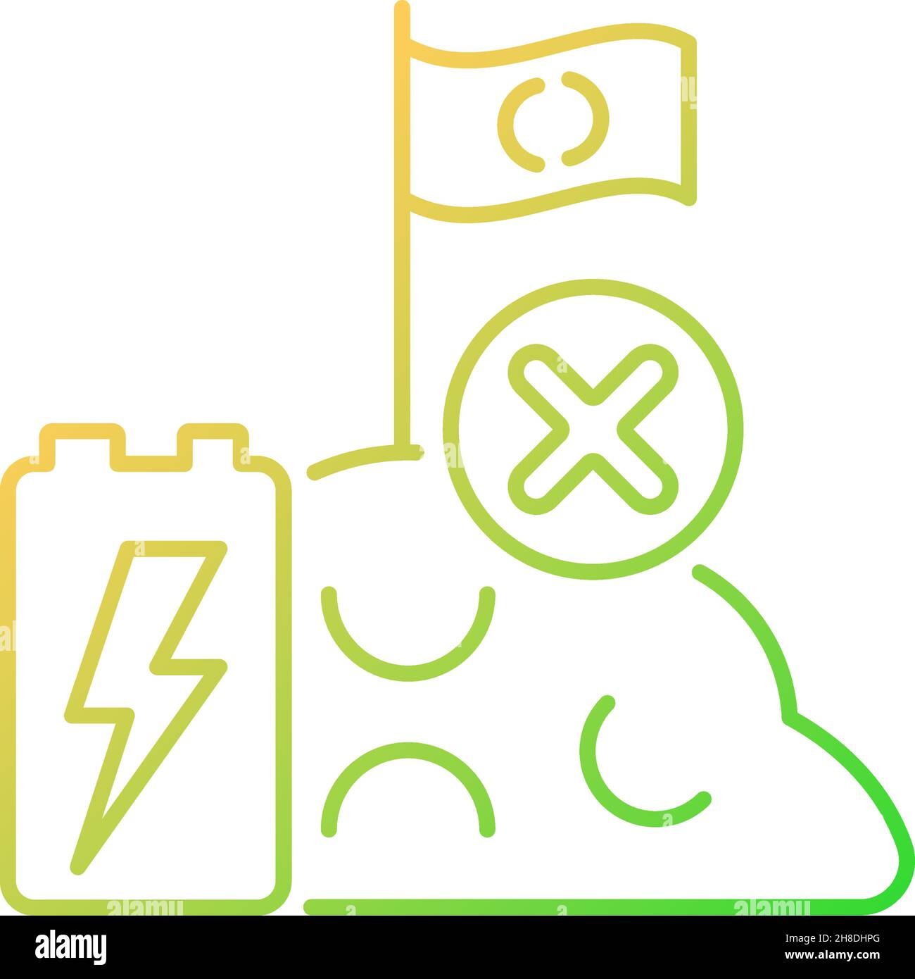 No battery landfills gradient linear vector icon Stock Vector Image ...