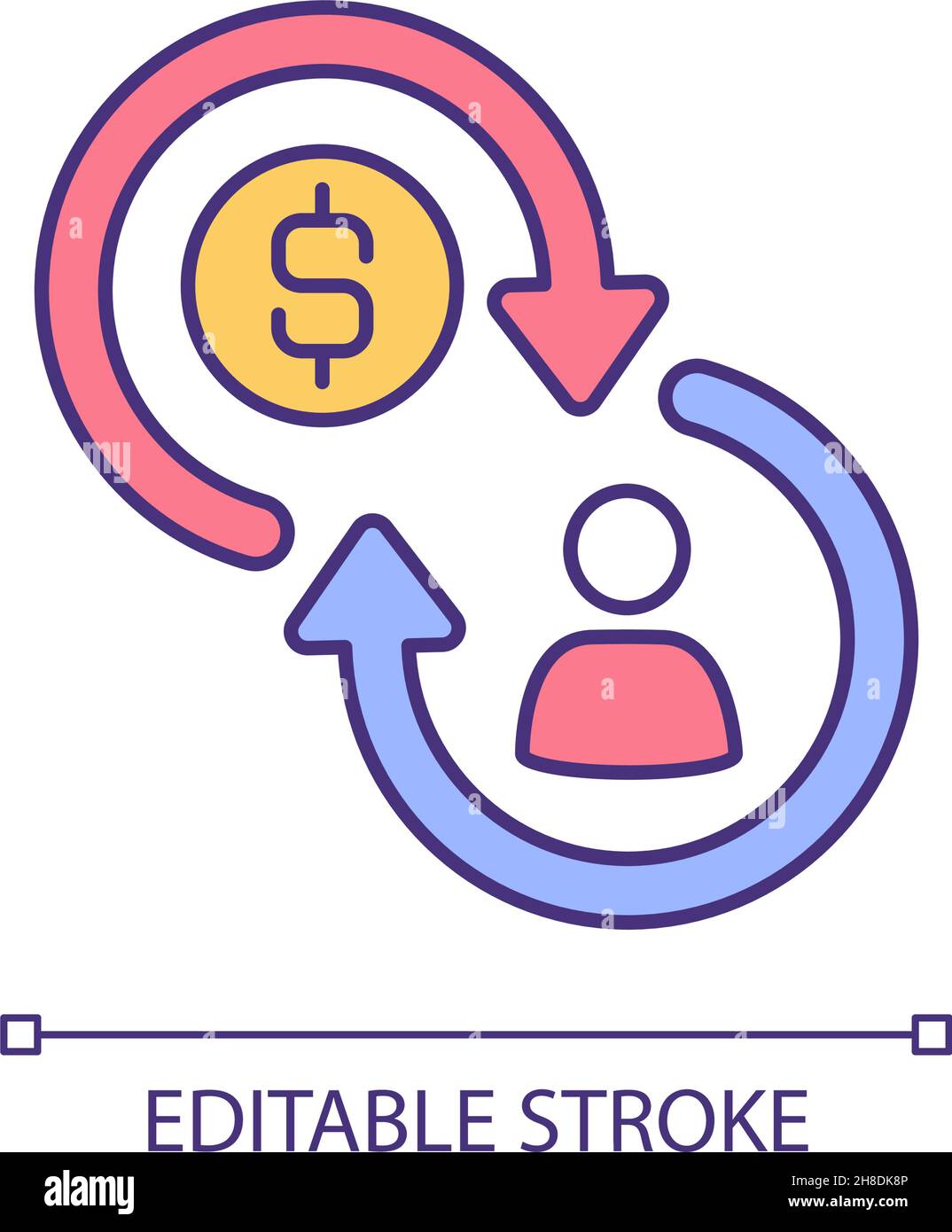 Money making icon linear Cut Out Stock Images & Pictures - Alamy