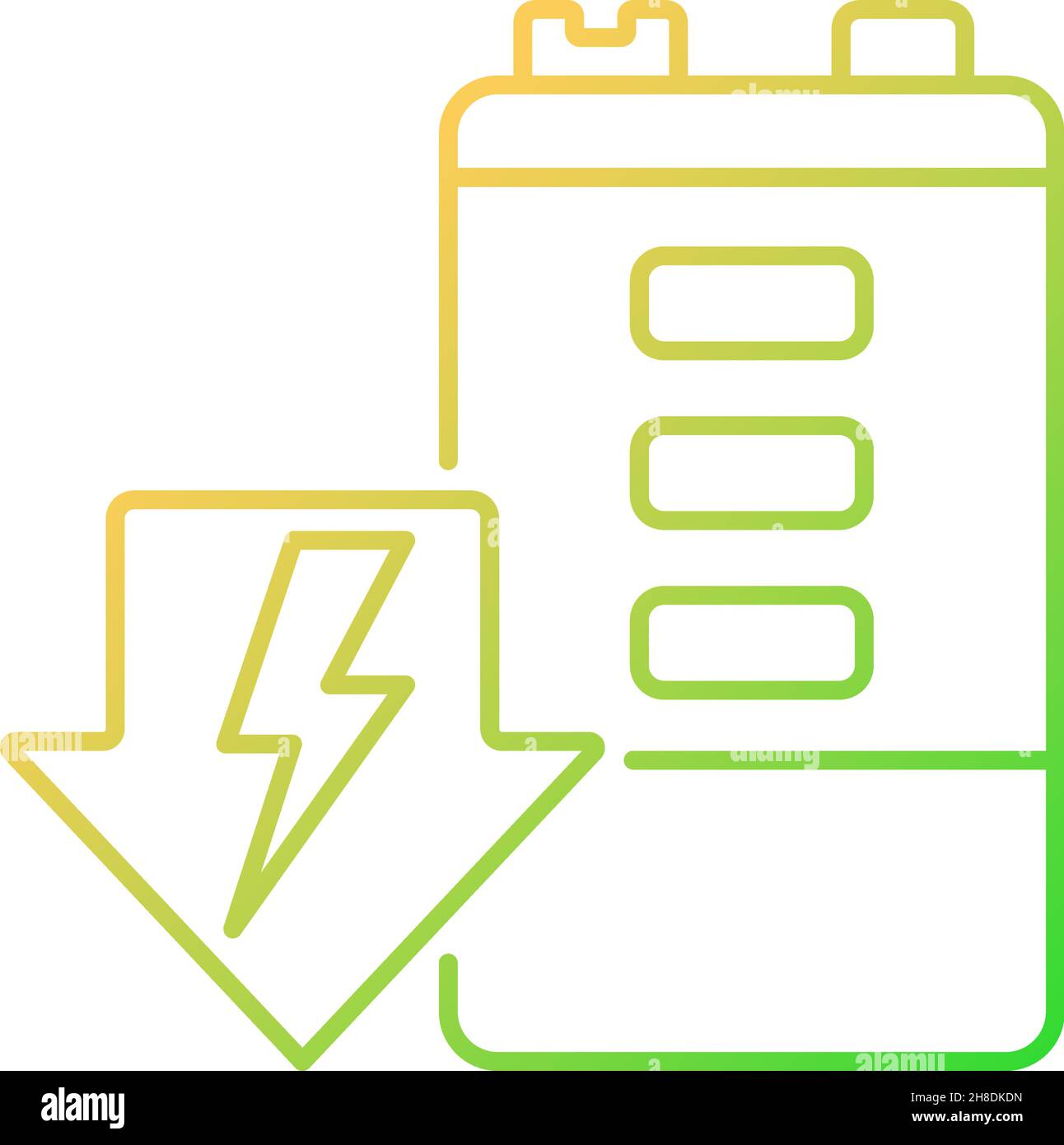 Battery discharging gradient linear vector icon Stock Vector Image ...