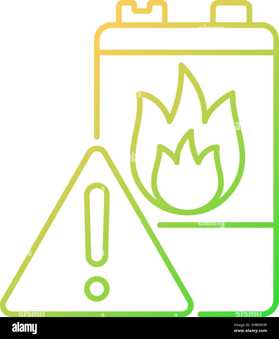 Battery flammability gradient linear vector icon Stock Vector Image ...