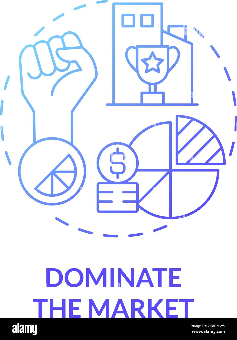 Dominate the market blue gradient concept icon Stock Vector Image & Art ...