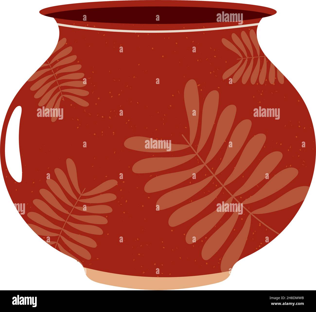 pottery vase with leaves design Stock Vector Image & Art - Alamy
