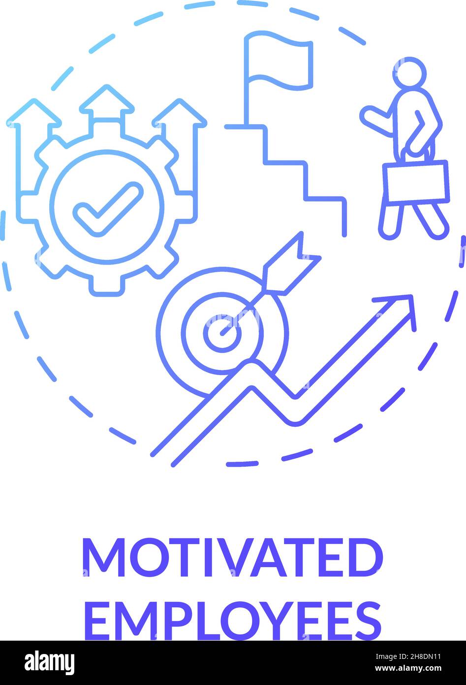 Motivated employees blue gradient concept icon Stock Vector Image & Art ...