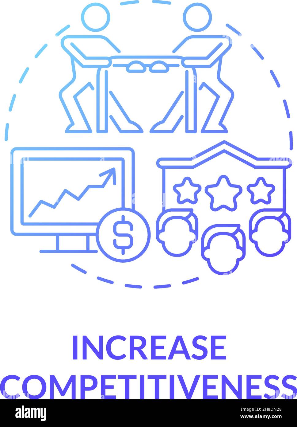 Increase competitiveness blue gradient concept icon Stock Vector Image & Art - Alamy