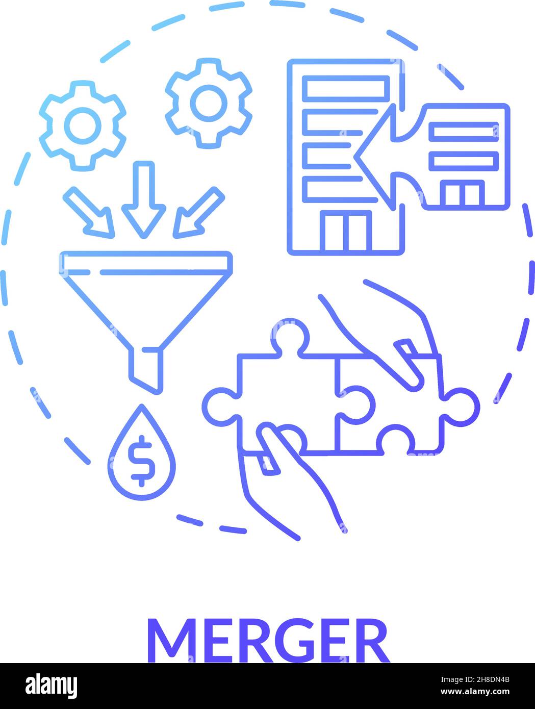 Merger blue gradient concept icon Stock Vector Image & Art - Alamy