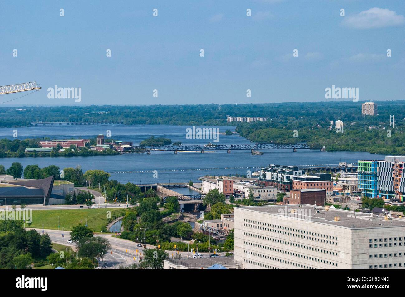 Bird's eye view of Ottawa River looking North west direction Stock ...