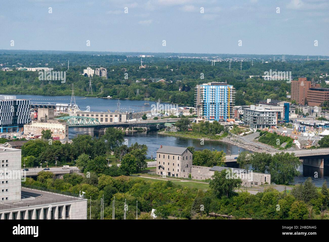 Bird's eye view of Ottawa River looking North west direction Stock ...