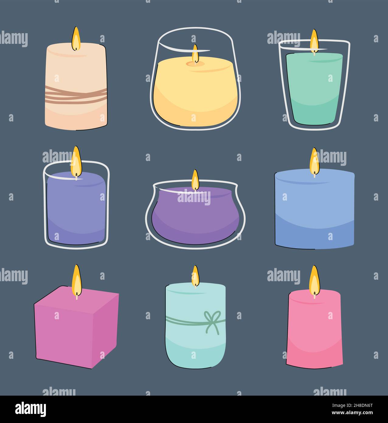 colorful candles icon set design Stock Vector Image & Art - Alamy