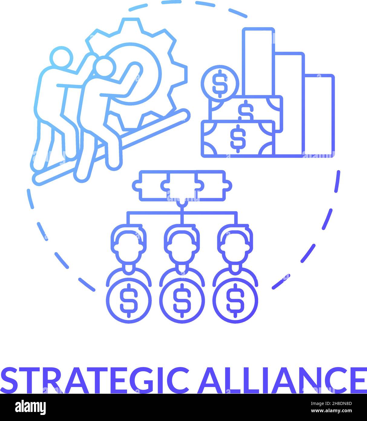 Strategic alliance blue gradient concept icon Stock Vector Image & Art - Alamy