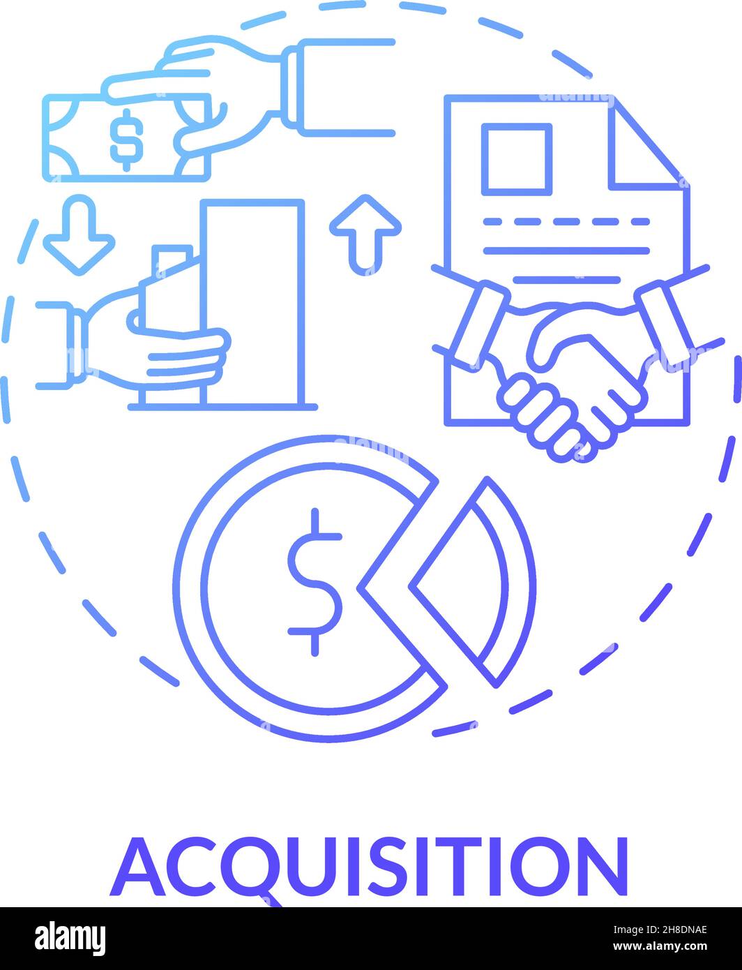 Acquisition blue gradient concept icon Stock Vector Image & Art - Alamy
