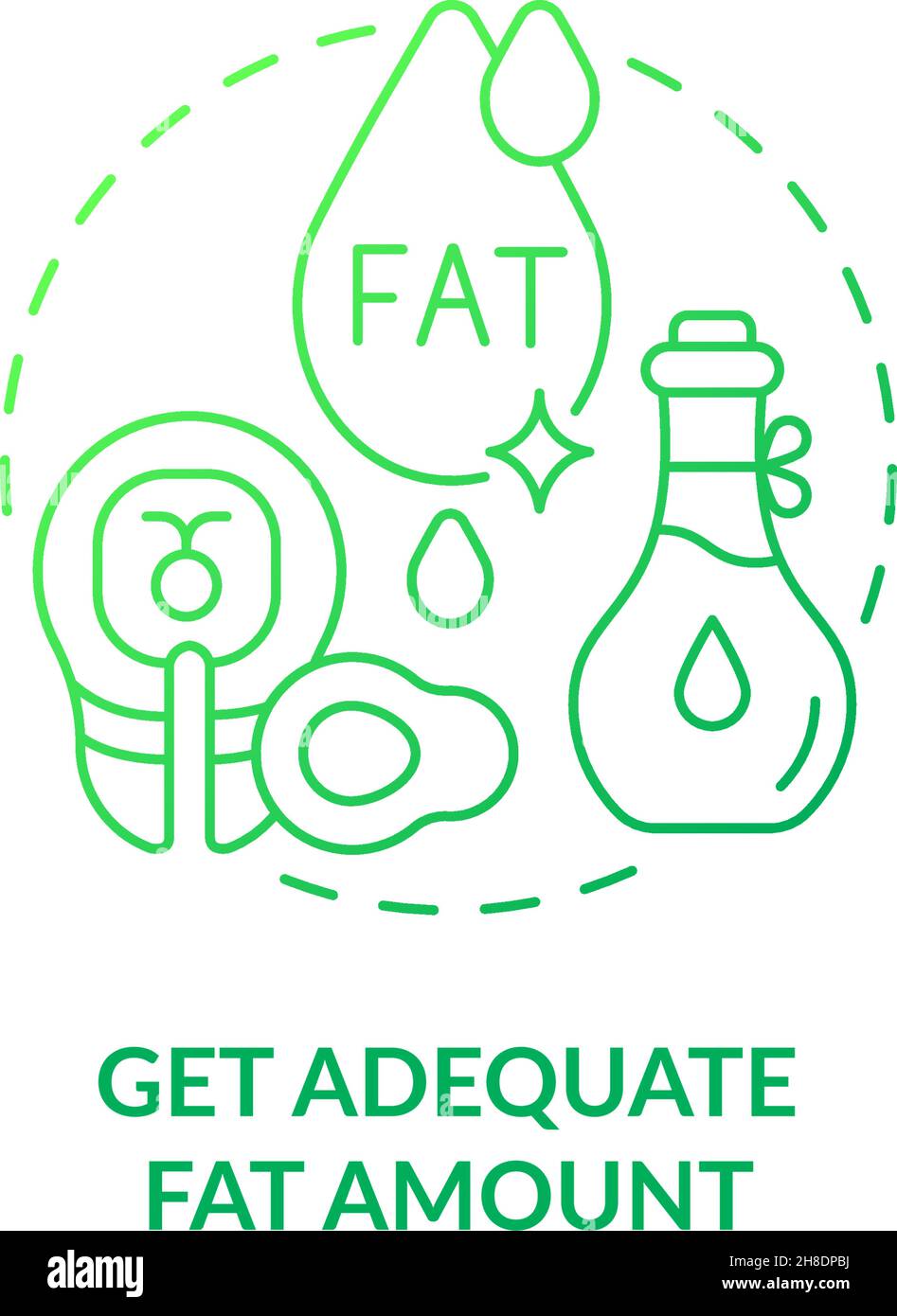Get adequate fat amount green gradient concept icon Stock Vector Image ...