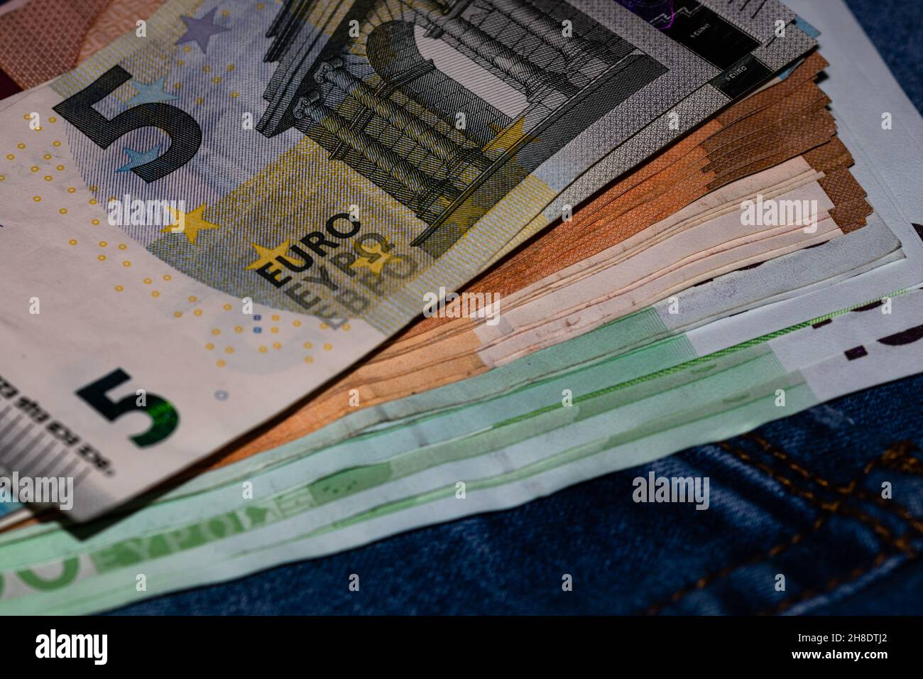 Close up photo of money, banknotes. Finance and currency composition ...