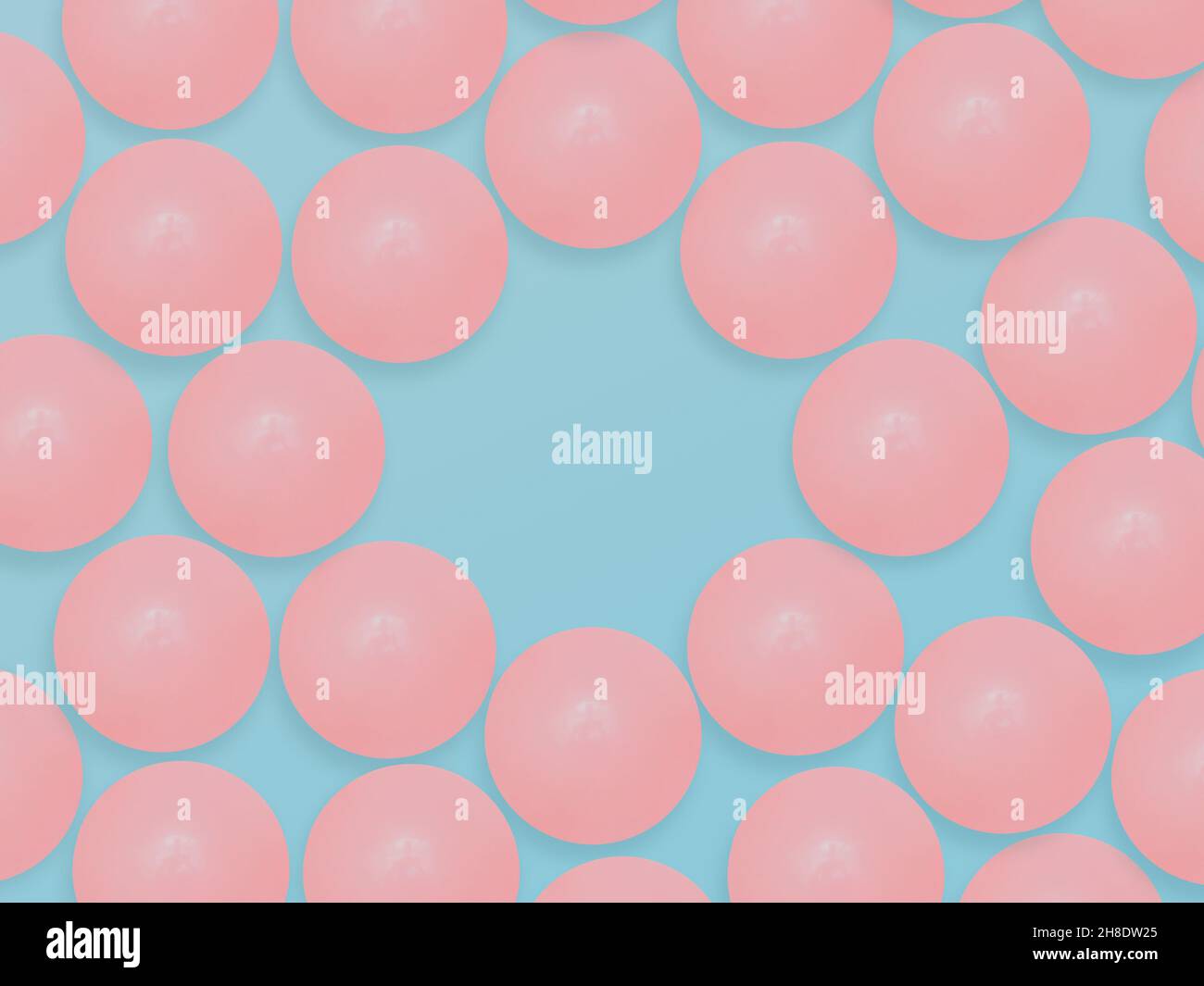 Balls. Top view illustration in minimal style Stock Photo - Alamy