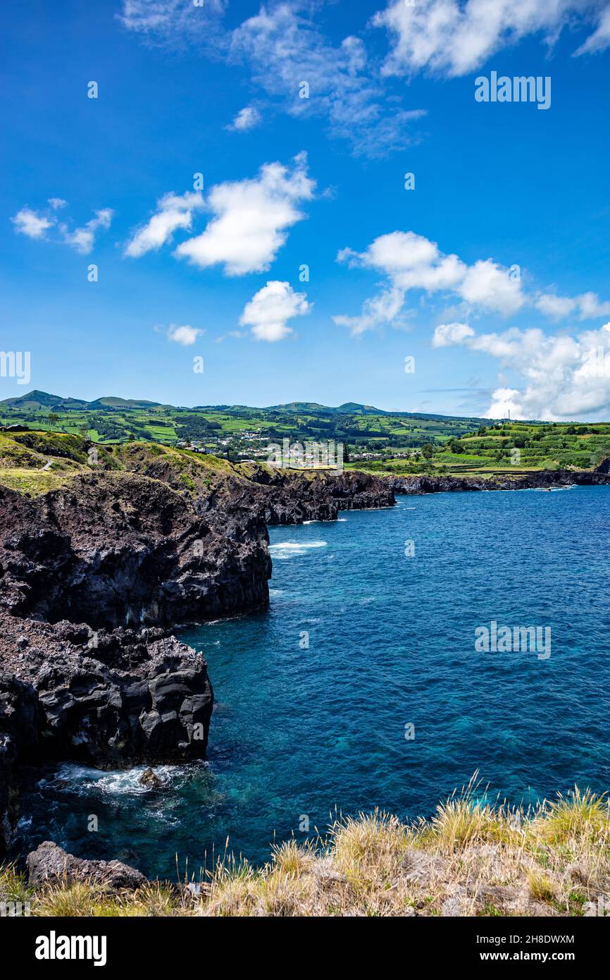 View over the northwest coast, Capelas, São Miguel Island, Azores ...