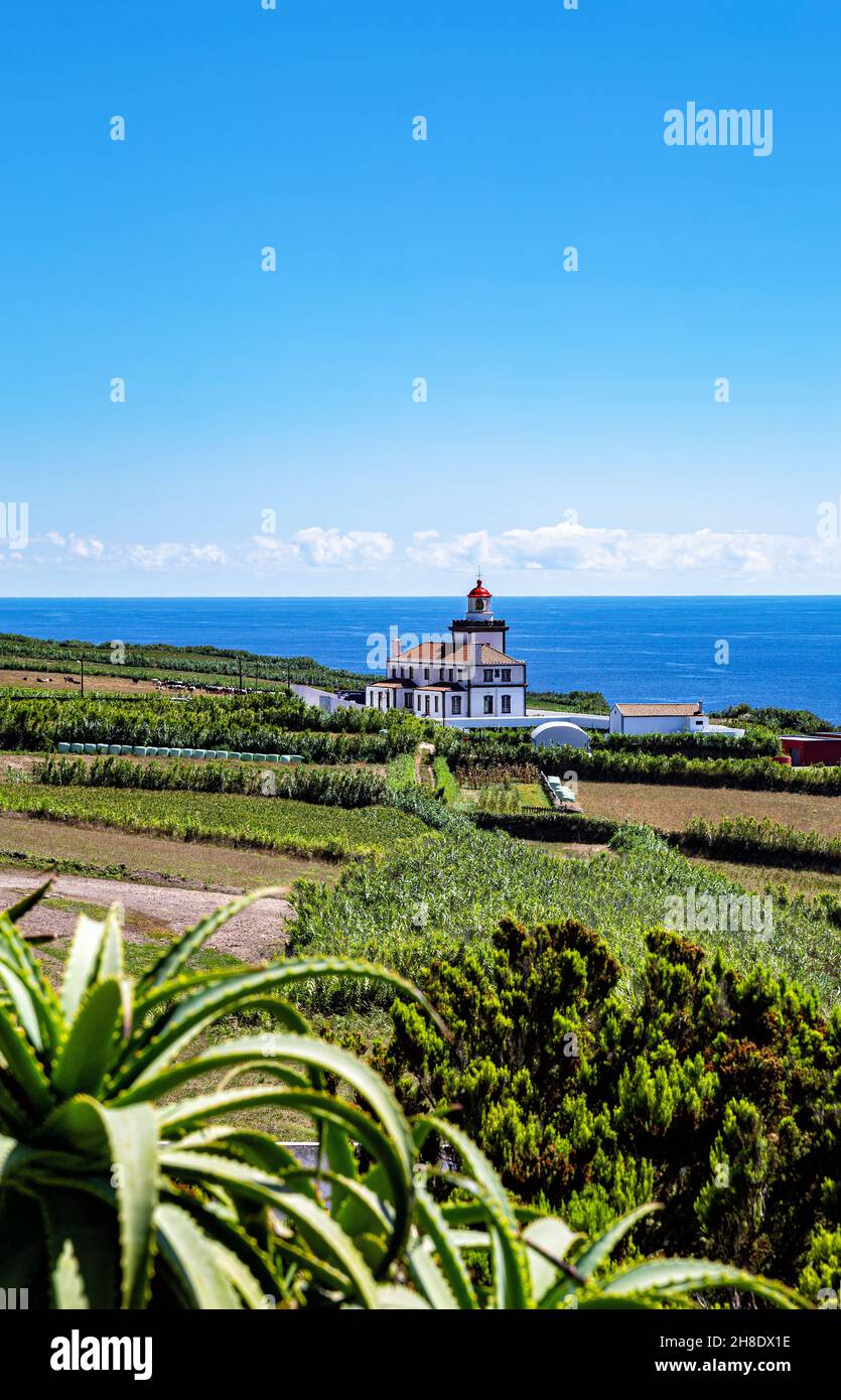 Lighthouse Farol da Ponta da Ferraria, Island São Miguel, Azores ...