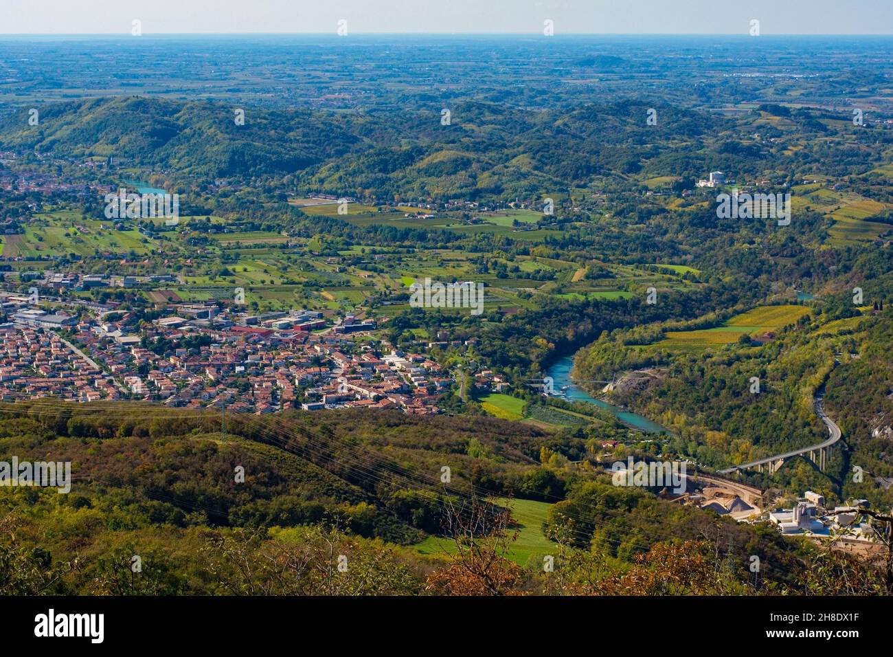 The western Slovenian city of Nova Gorica viewed from the slopes of ...