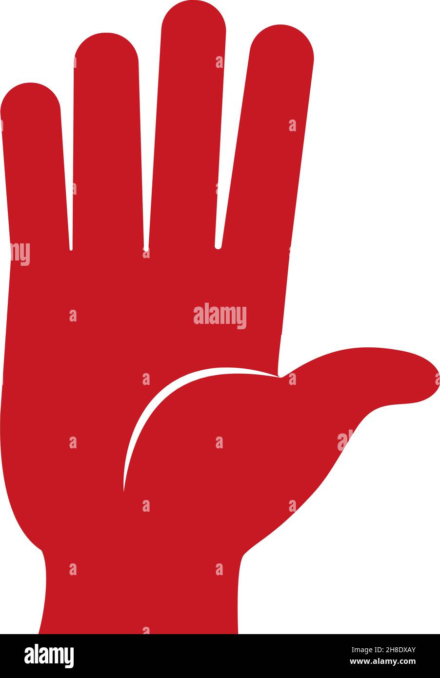 red hand icon on white background Stock Vector Image & Art - Alamy