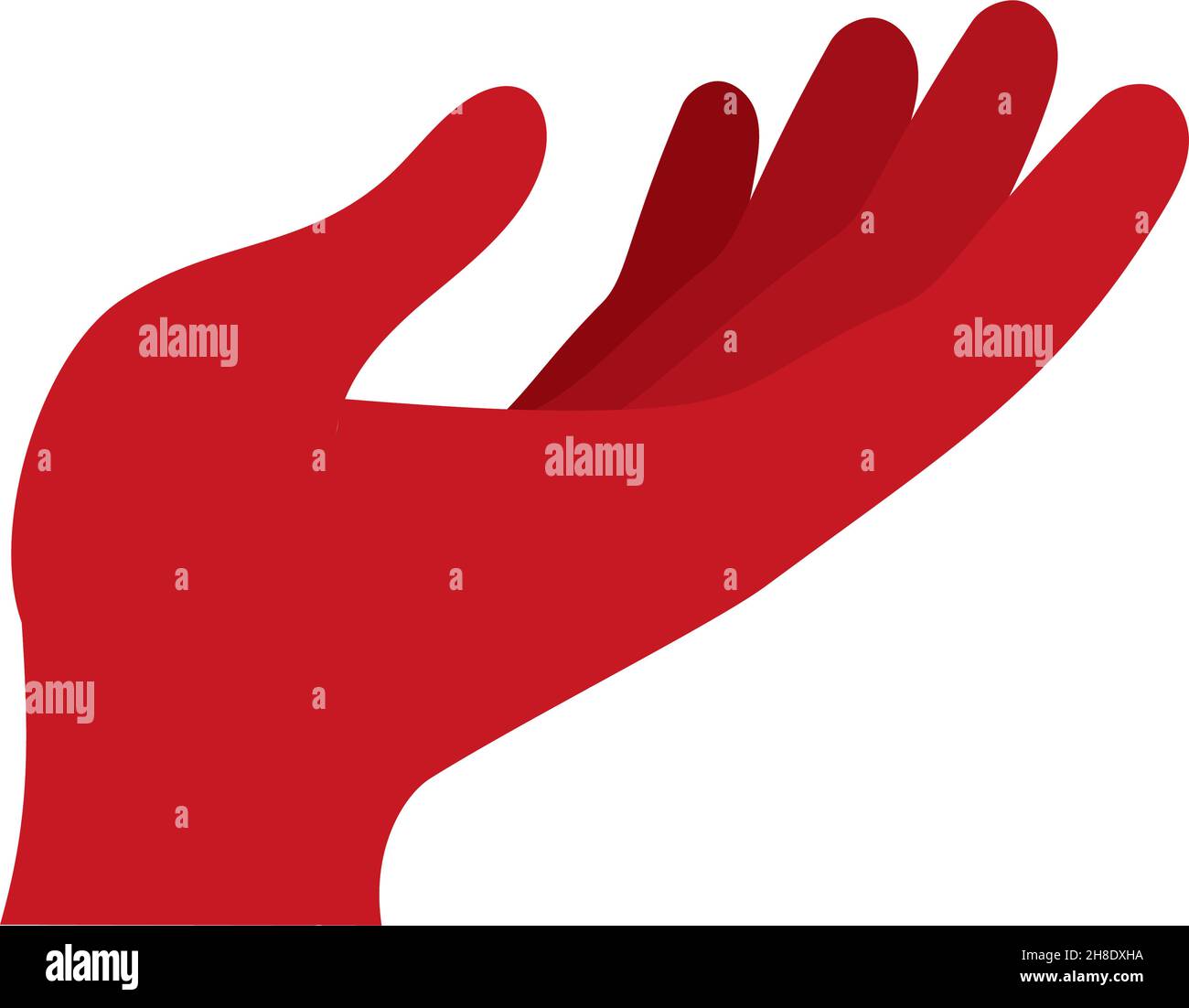 red human hand icon on white background Stock Vector Image & Art - Alamy