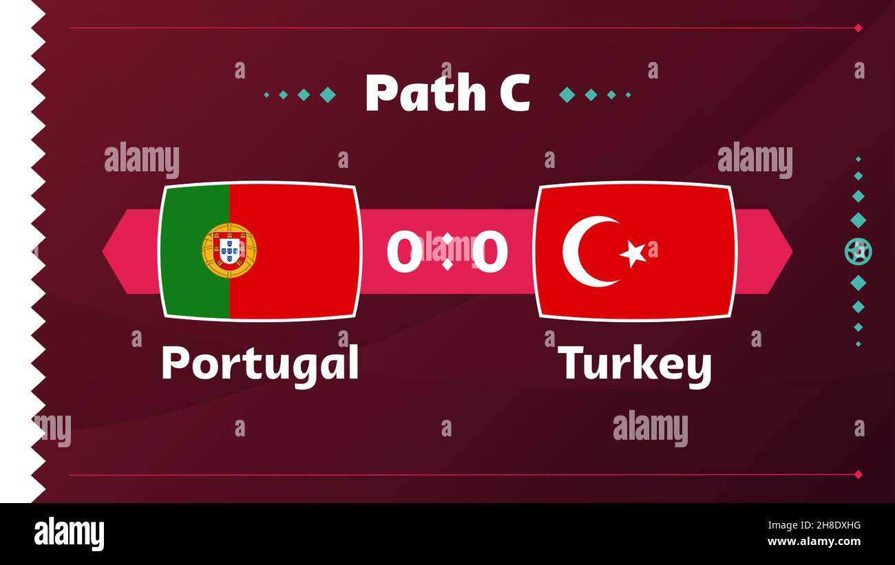 Portugal vs Turkey match. Playoff Football 2022 championship match ...