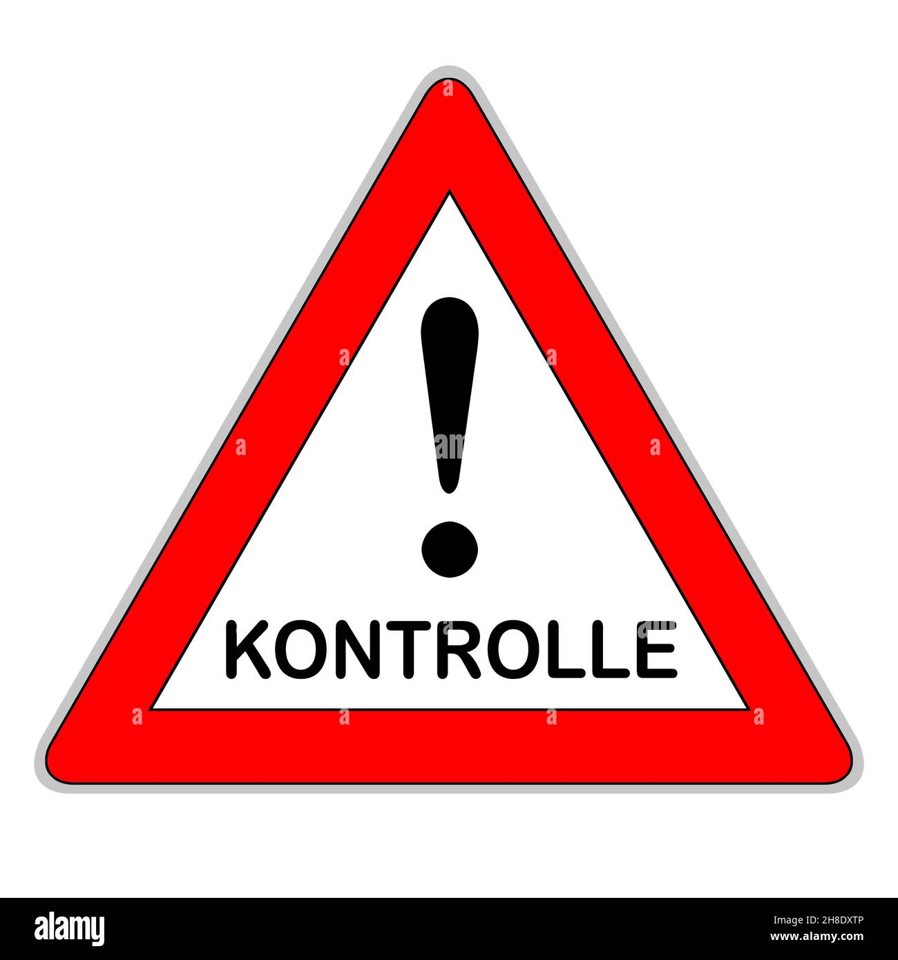 German warning traffic sign and Control isolated against white ...