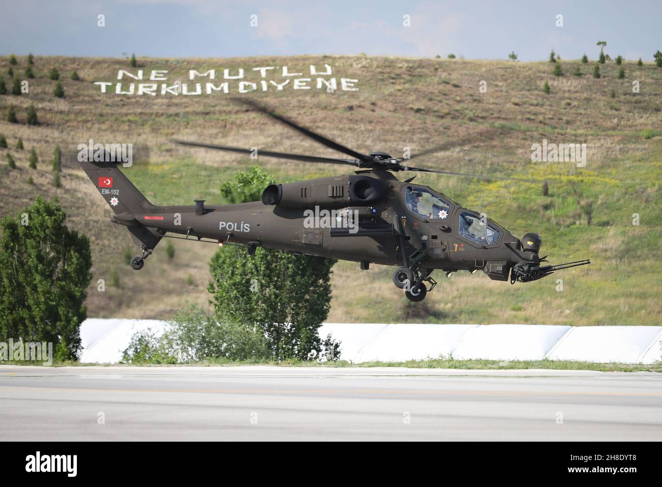 ANKARA, TURKEY - JUNE 26, 2021: Turkish Police Force Atak T-129 ...