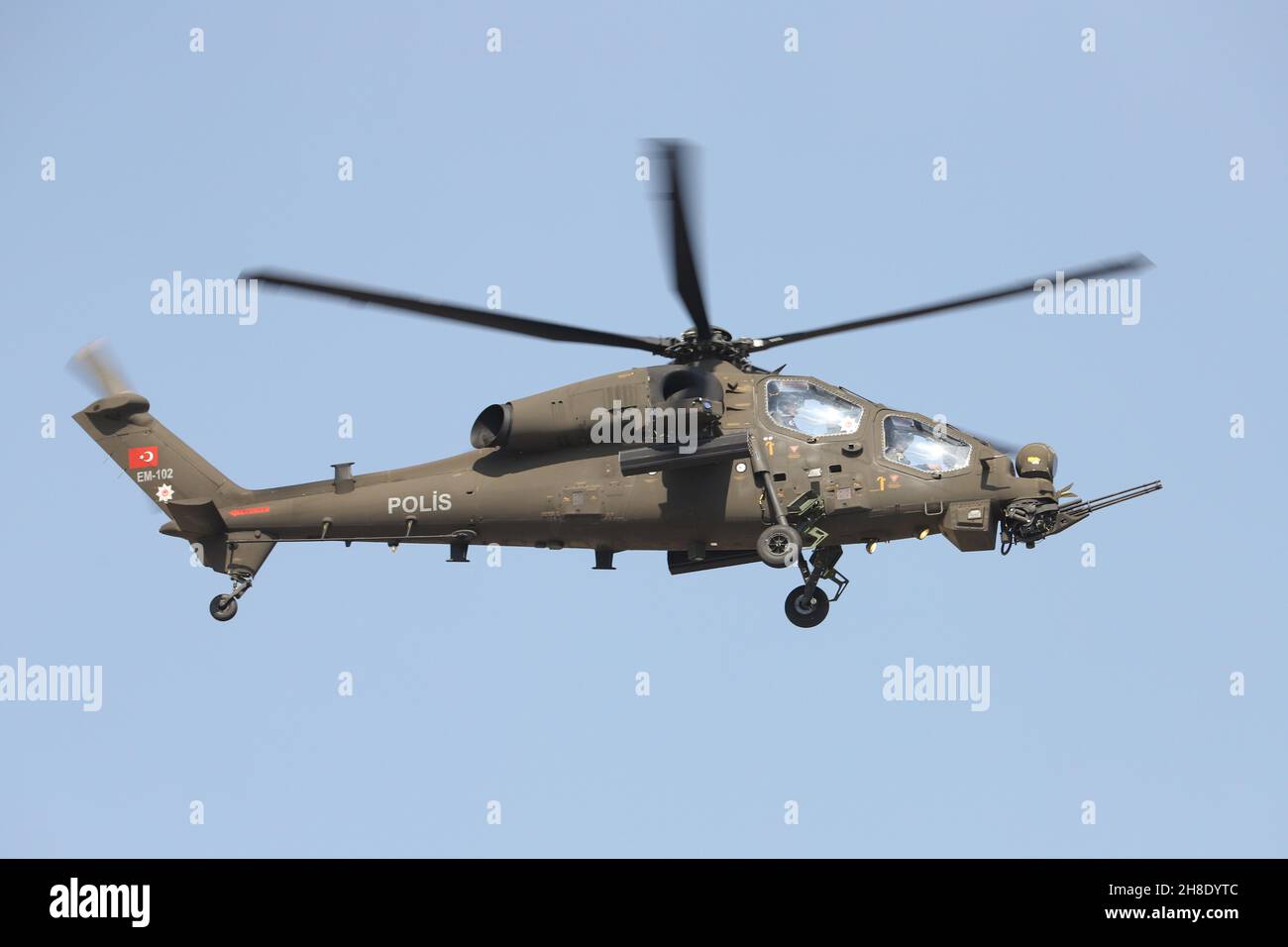 ANKARA, TURKEY - JUNE 26, 2021: Turkish Police Force Atak T-129 ...