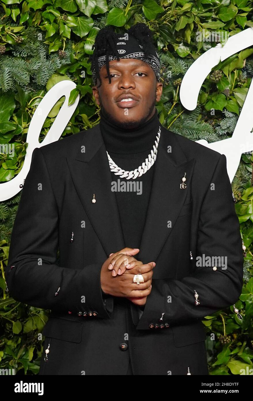 KSI attending the Fashion Awards 2021 at the Royal Albert Hall ...