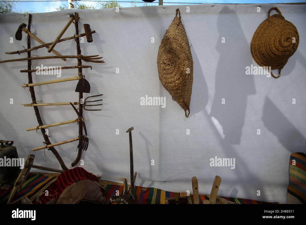 Gaza, Palestine. 29th Nov, 2021. Traditional farm tools seen during an ...