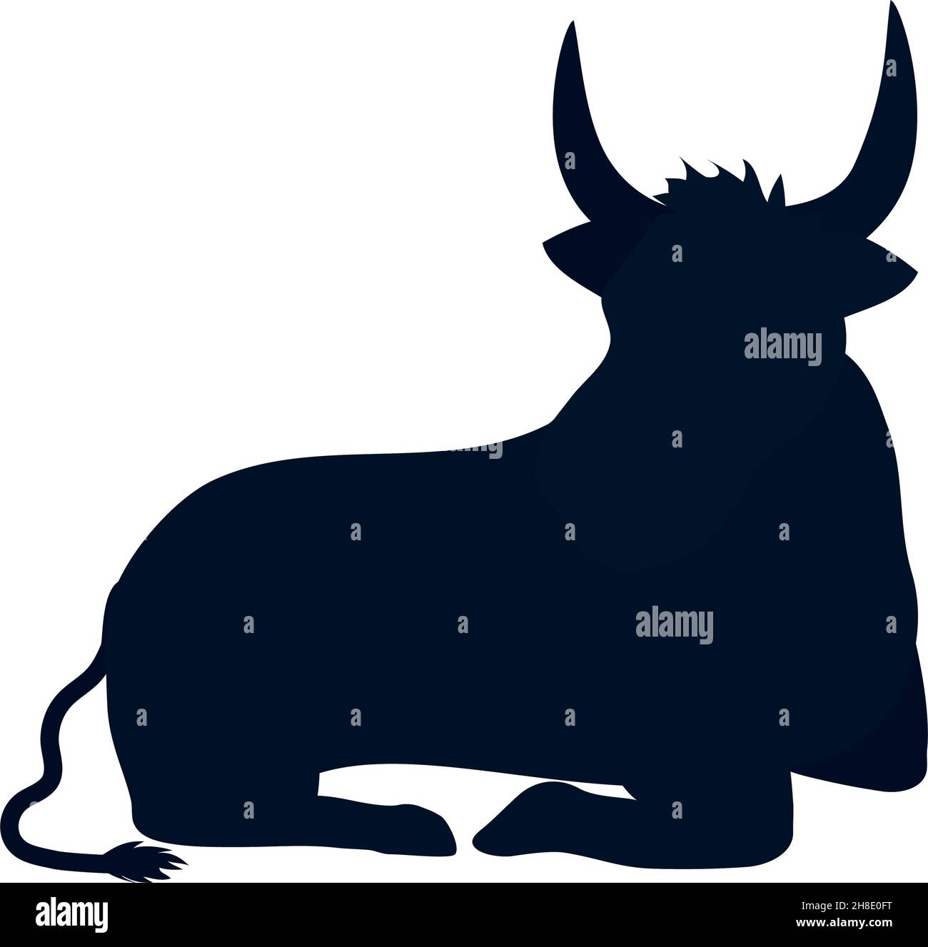sitting ox on white background Stock Vector Image & Art - Alamy