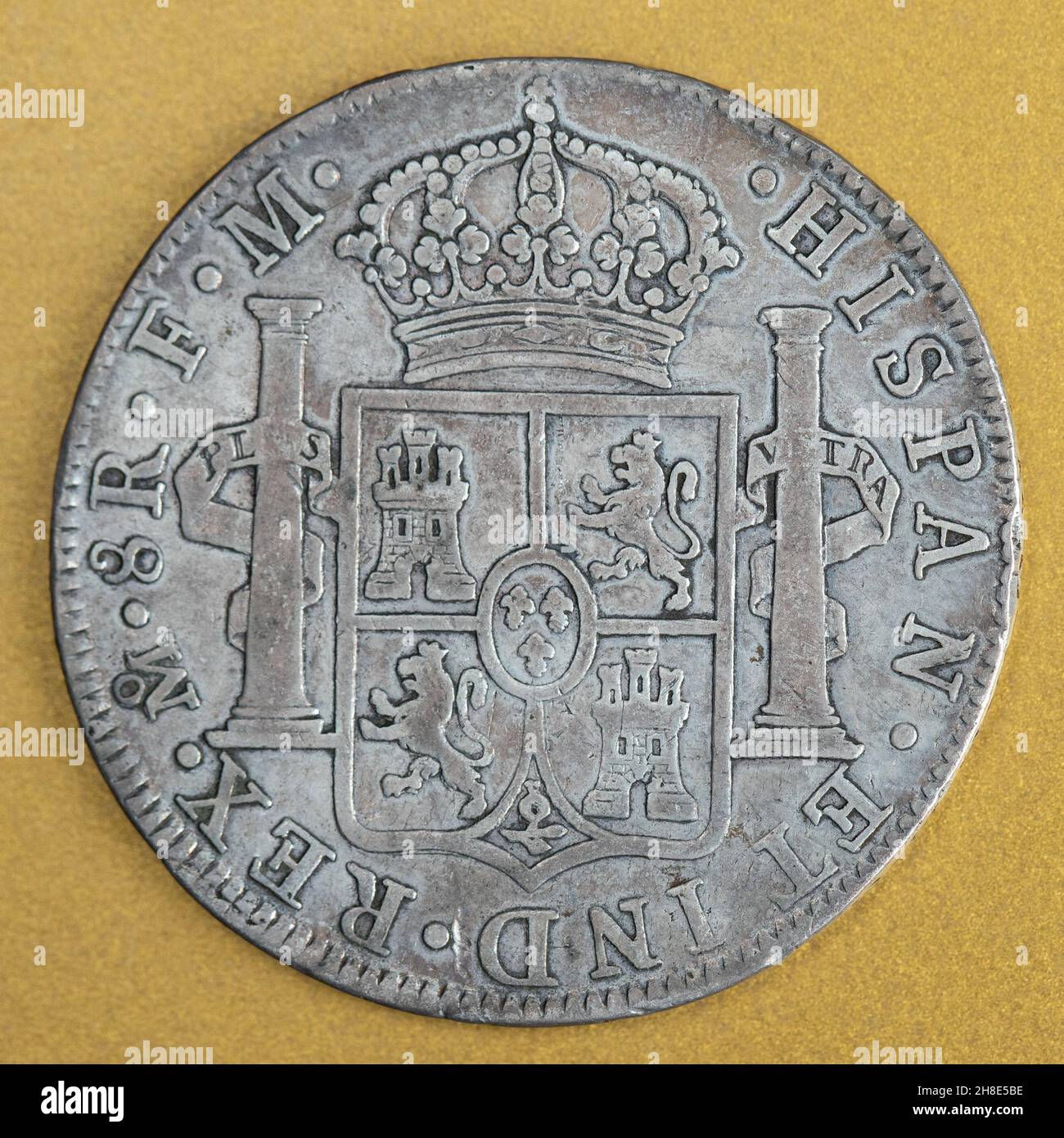 Antique 1775 Eight Reales Silver Coin Under Spanish Rule Charles III ...