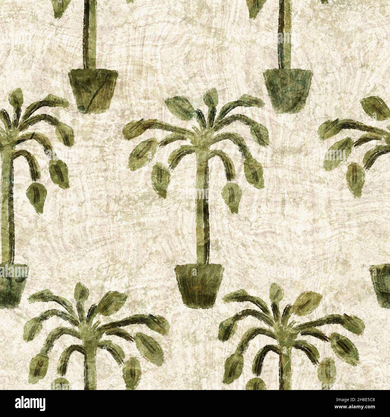 Desert plant on sand texture seamless raster pattern. Organic succulent ...