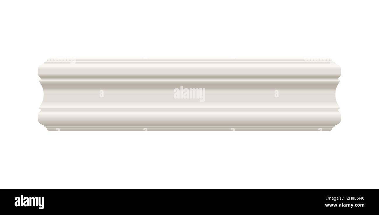 White molding or skirting cornice. Ceiling crown baseboard on white ...