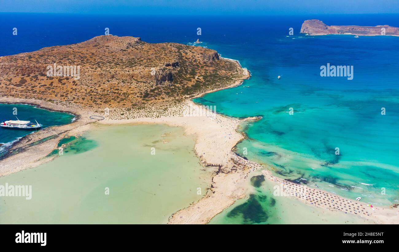 Blue lagoon in Ballos, Crete, Greece Stock Photo - Alamy