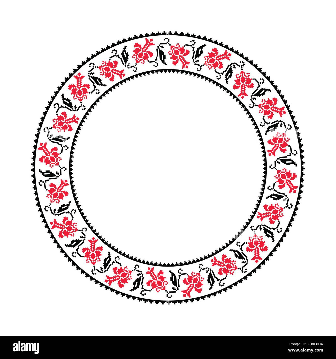Traditional romanian frame floral embroidery motif Stock Photo - Alamy