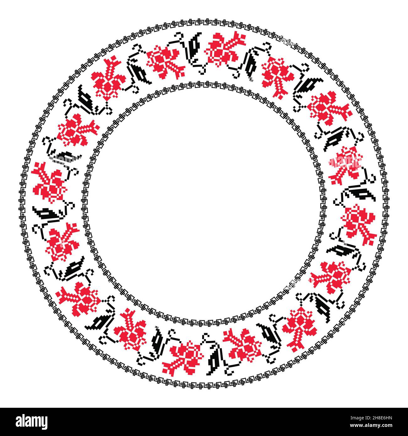 Traditional romanian frame floral embroidery motif Stock Photo - Alamy