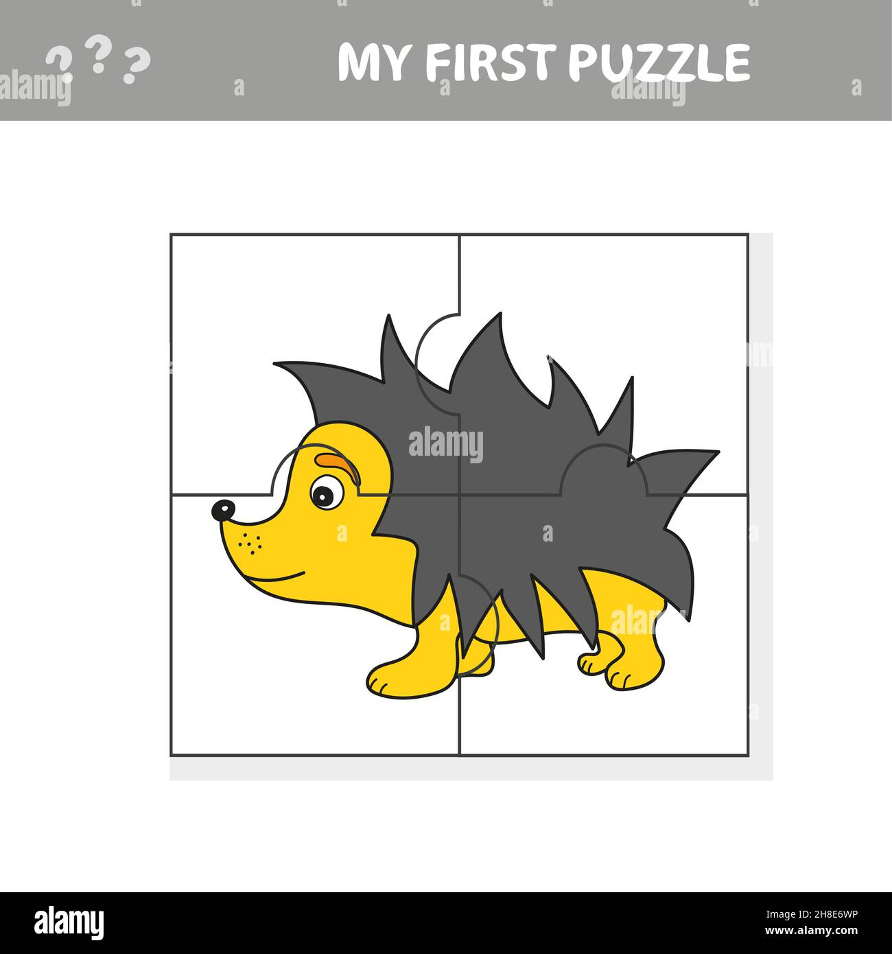 Cartoon Vector Illustration of Education Jigsaw Puzzle Game for ...