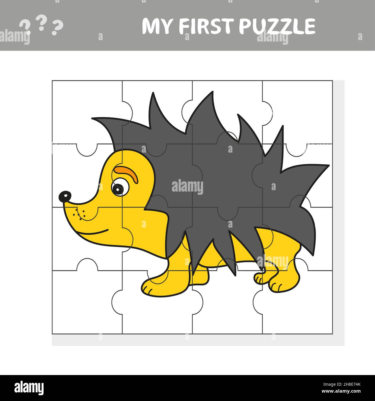 Cartoon Vector Illustration of Education Jigsaw Puzzle Game for ...