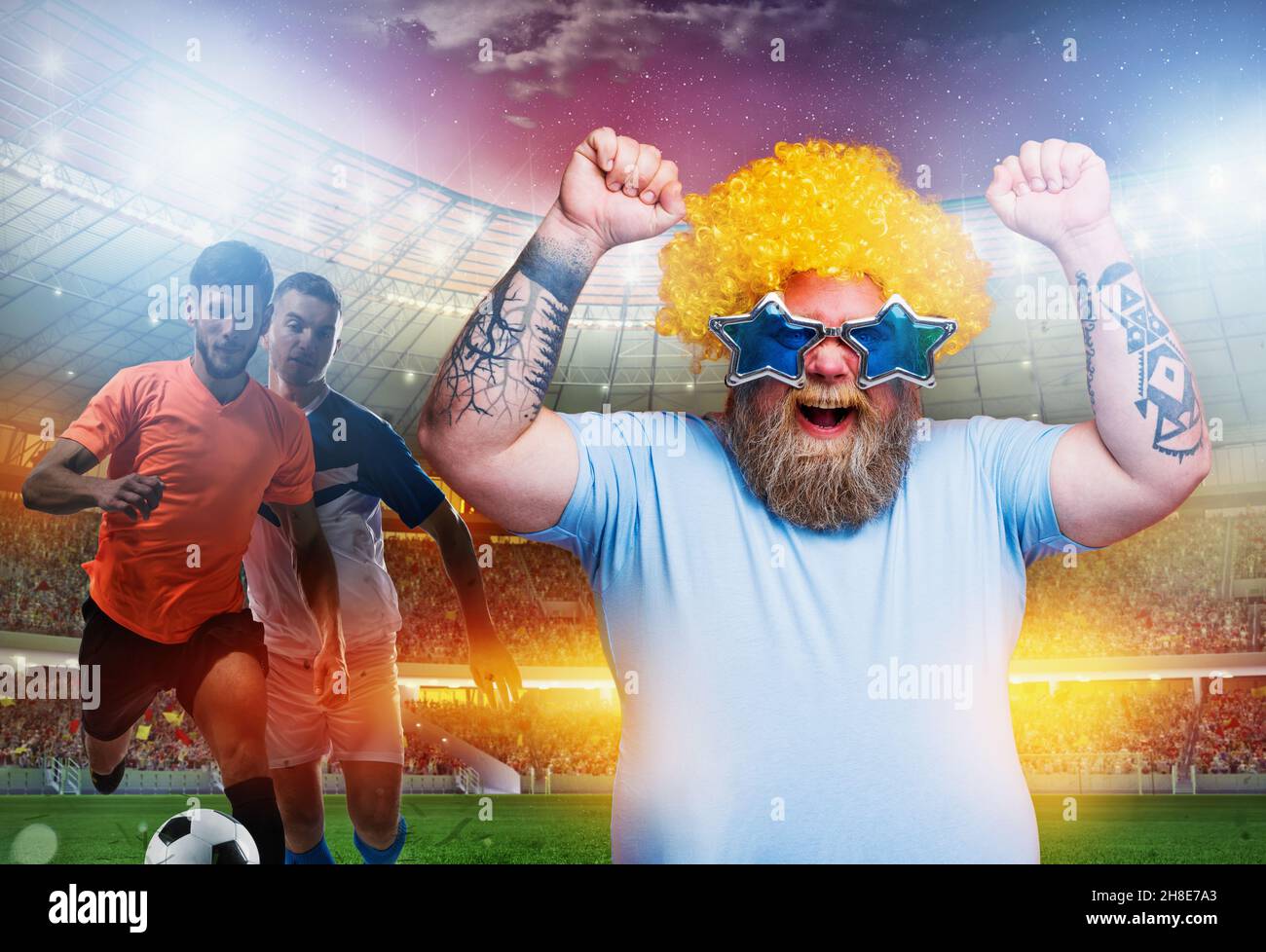 Fat football fan hi-res stock photography and images - Alamy