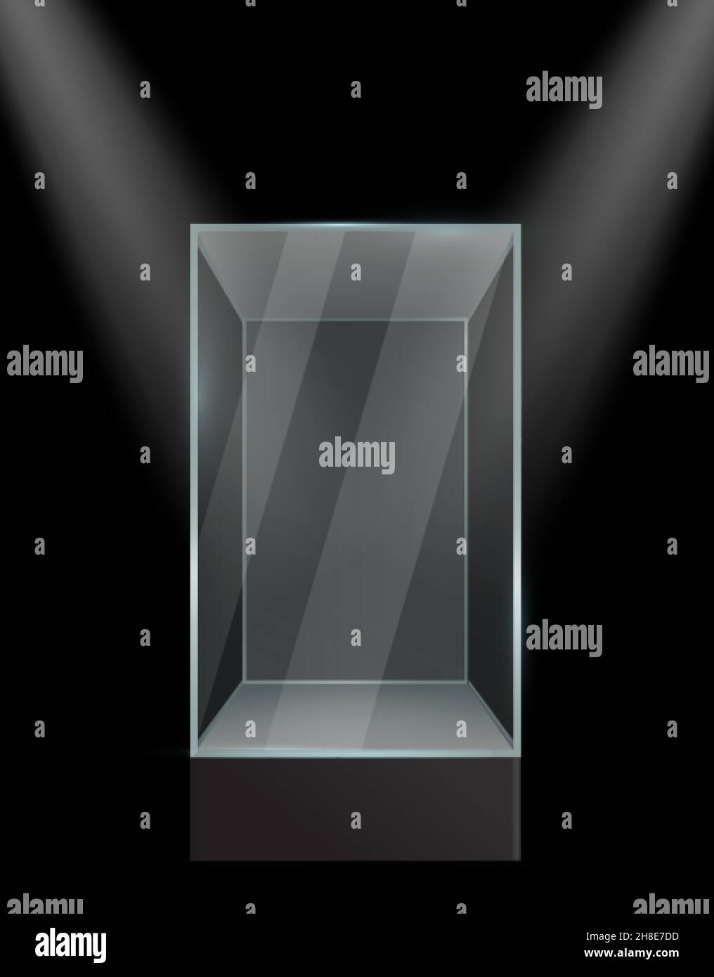 Glass showcase transparent plastic Stock Vector Images - Alamy