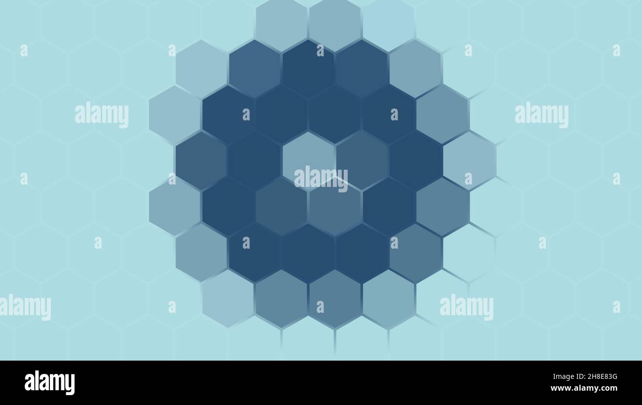 3D rendering of a background based on a hexagonal technological grid ...
