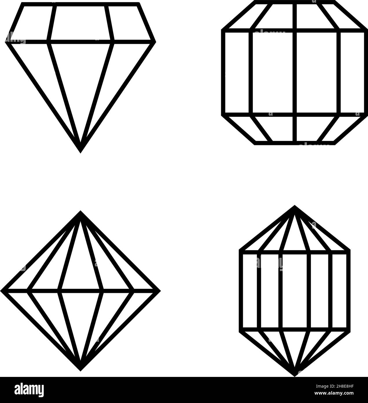 Diamond Shape Outline Diamonds And Crystals Outline Collection....