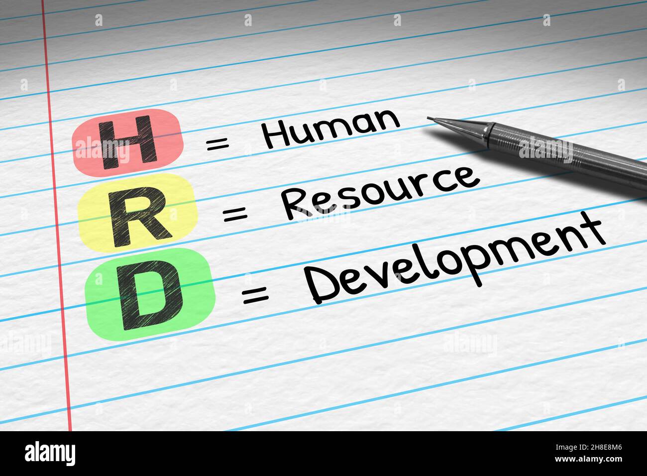 HRD - Human Resource Development. Business acronym on note pad Stock ...