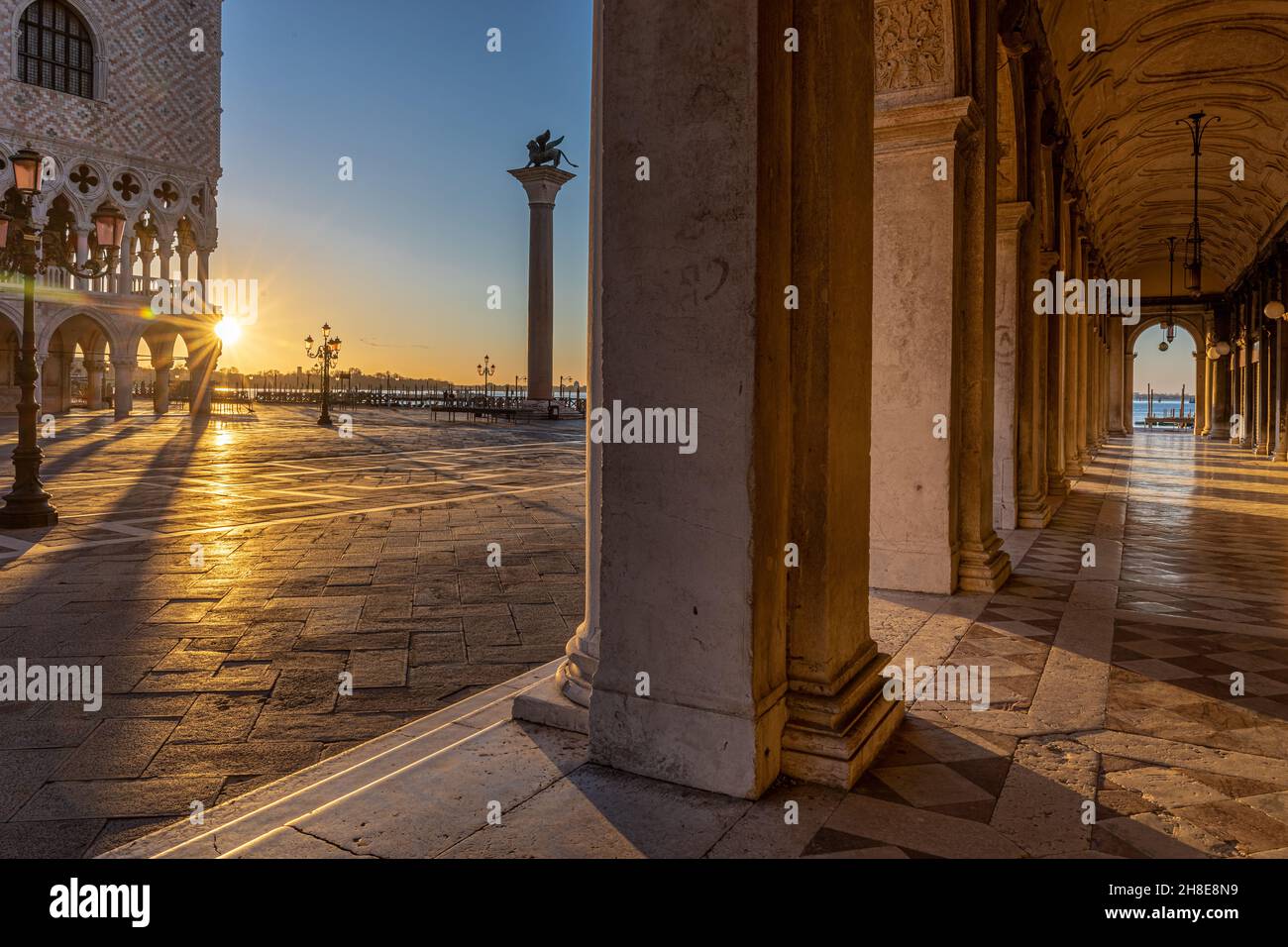 Beautiful sunrise on San Marco square, Venice Italy Stock Photo - Alamy